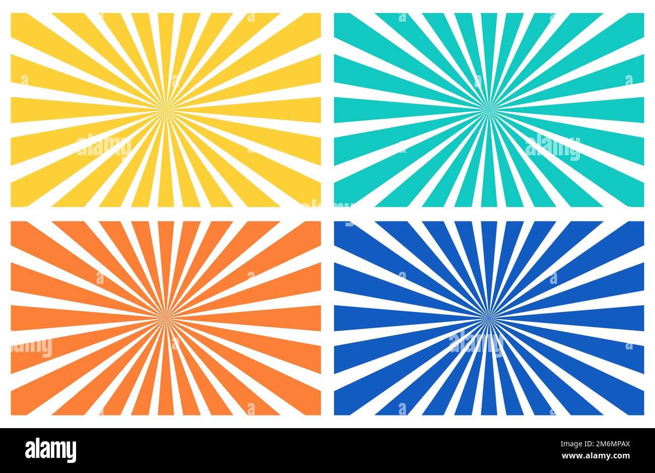 Colorful Radial Motion Sun Beam Rays Vector Element Set Stock Vector ...