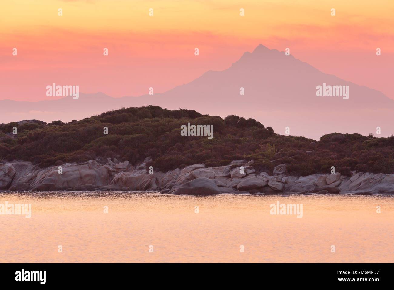 Silhouette of Holy Mount Athos, Greece Stock Photo - Alamy