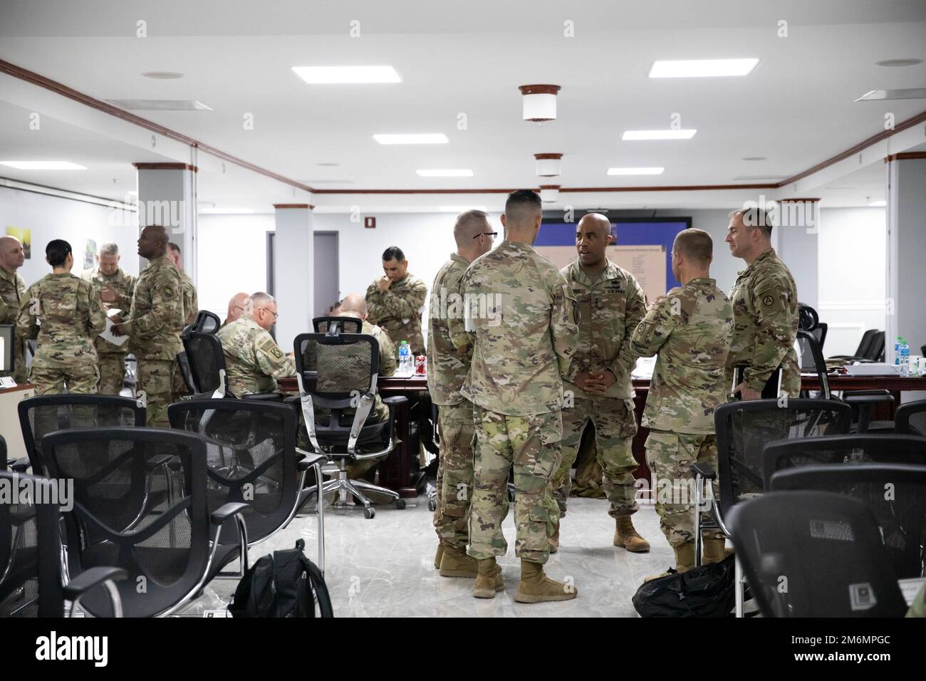 U.S. Army Central Commanding General, Lt. Gen Ronald Clark speaks with ...