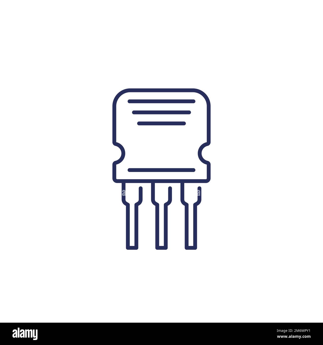 transistor or semiconductor line icon on white Stock Vector Image & Art ...