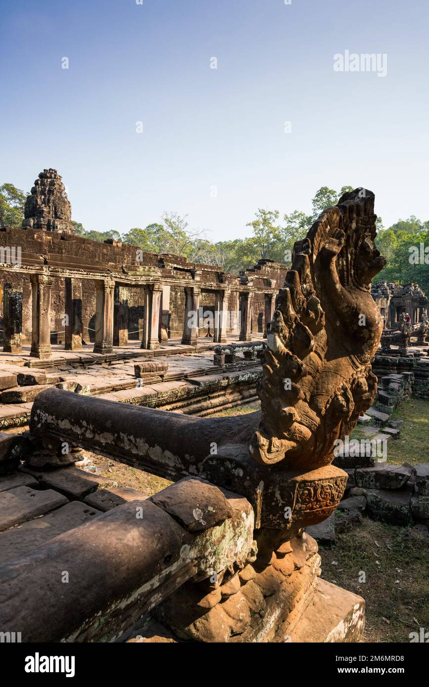 Angkor bayon giant statues Stock Photo - Alamy
