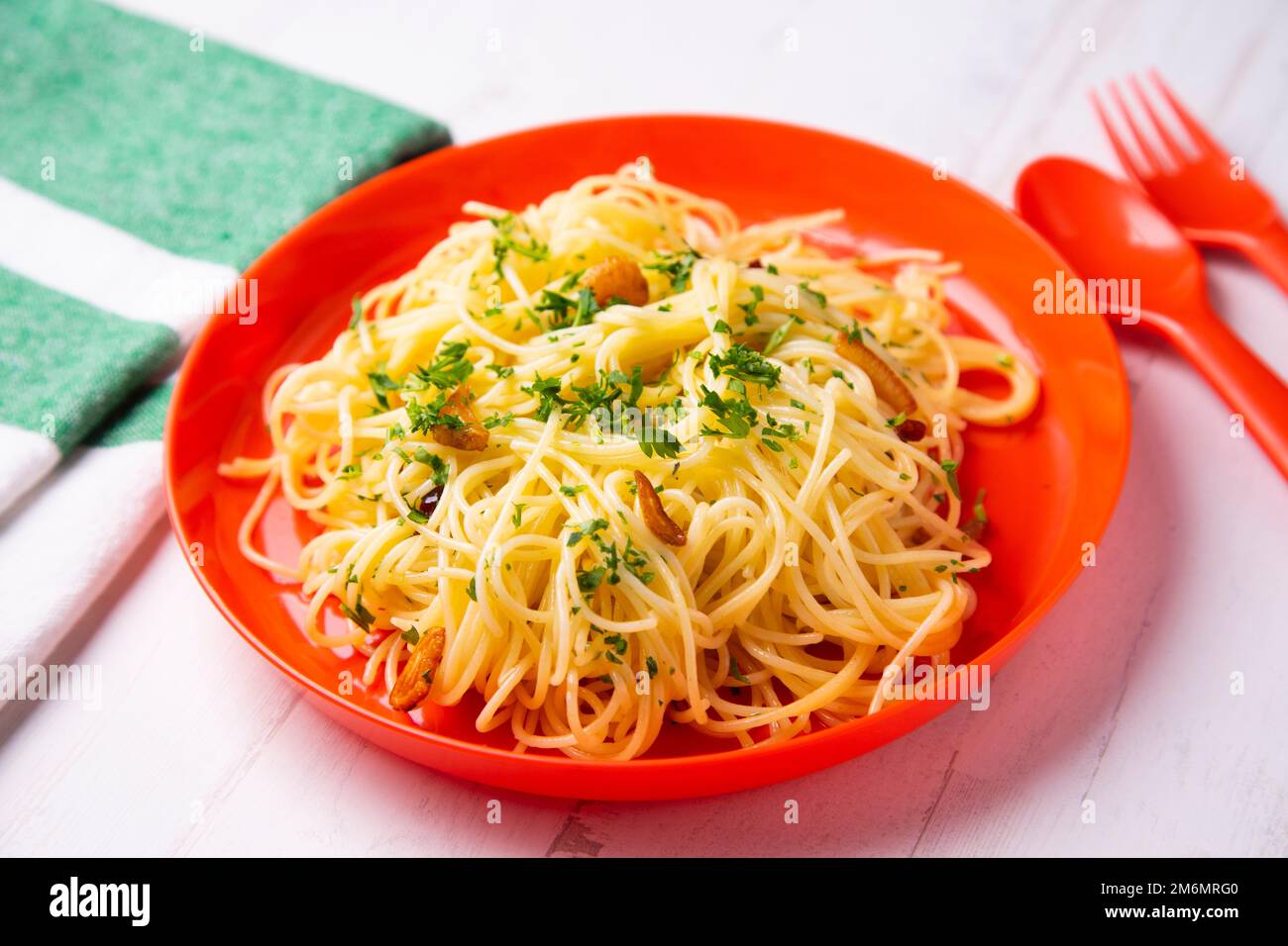 Spaghetti aglio e olio is a traditional Italian pasta dish from Naples ...