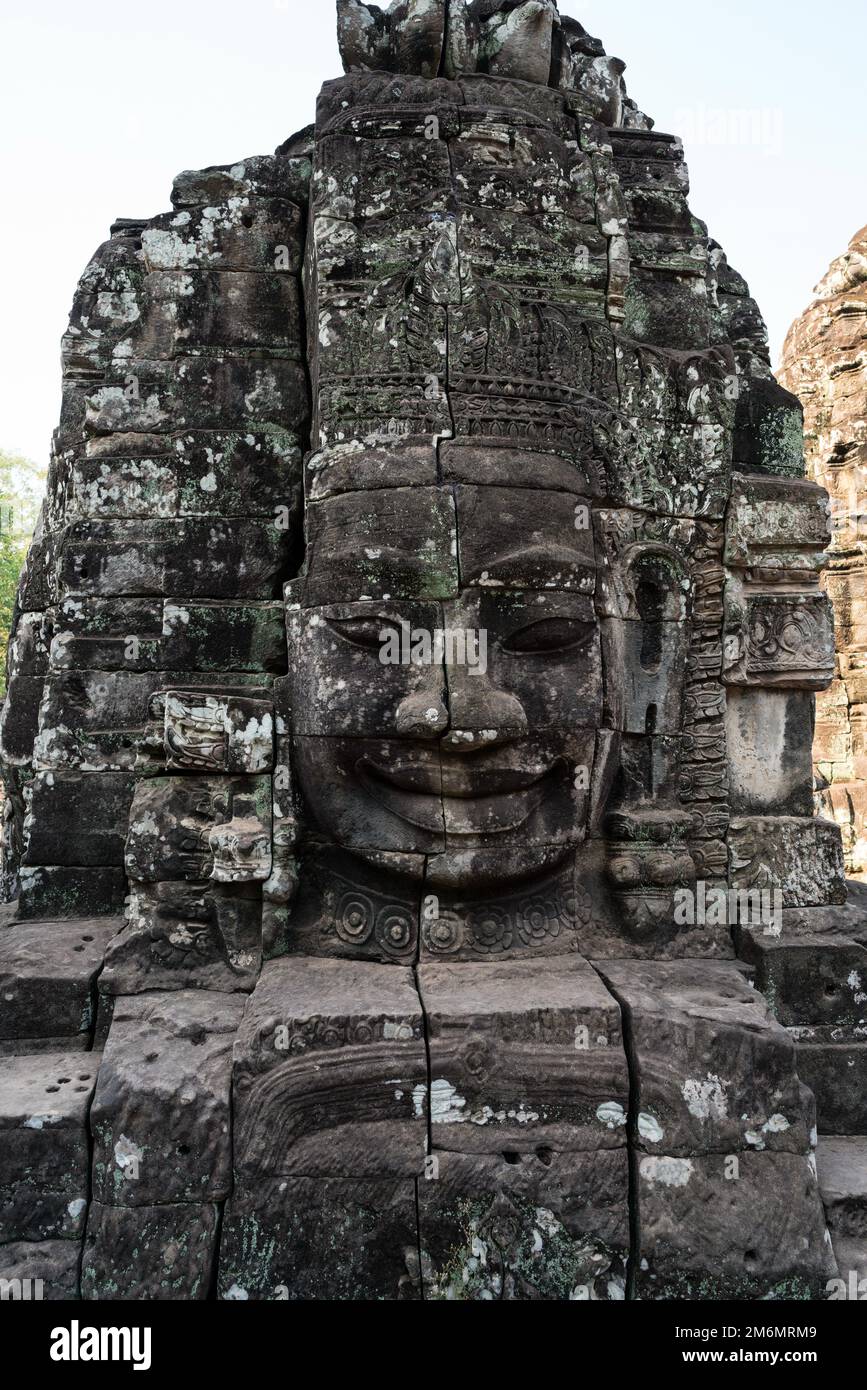 Angkor bayon giant statues Stock Photo - Alamy