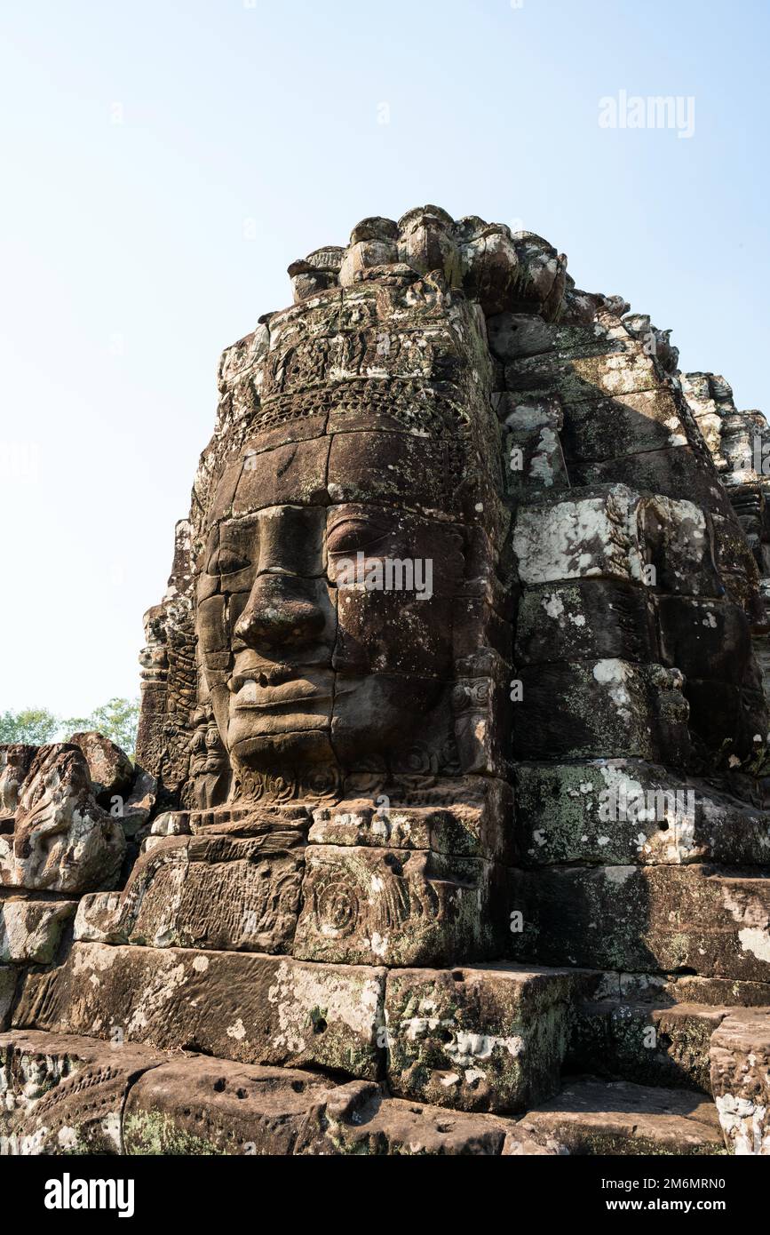 Angkor bayon giant statues Stock Photo - Alamy