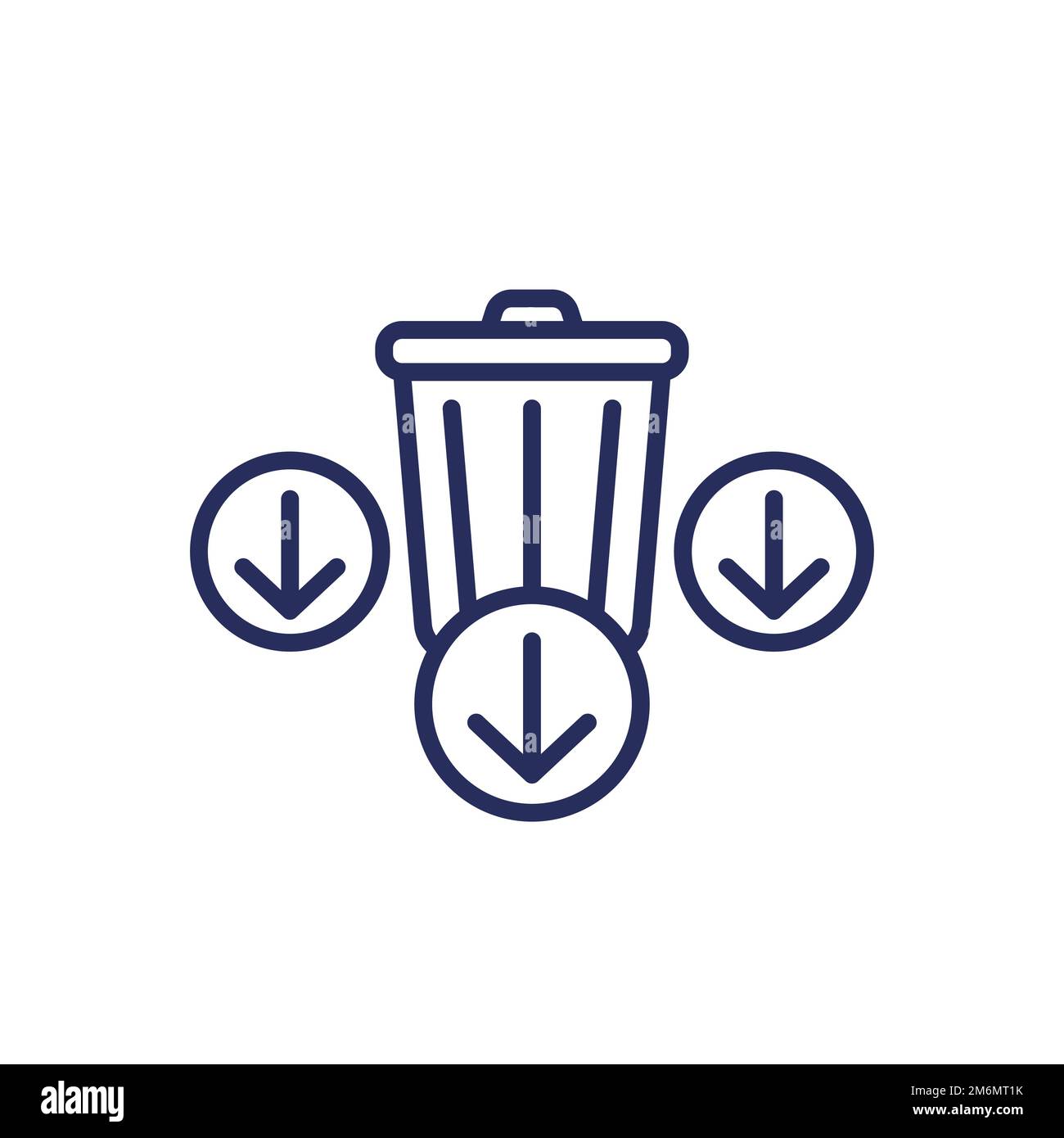 Reduce waste line icon with a trash bin and arrows Stock Vector Image ...