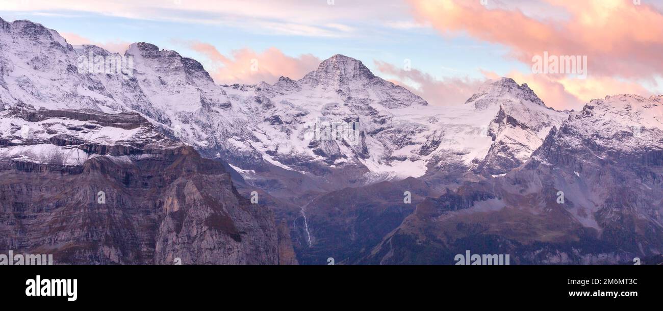 Aerial switzerland monch mountain alps hi-res stock photography and ...