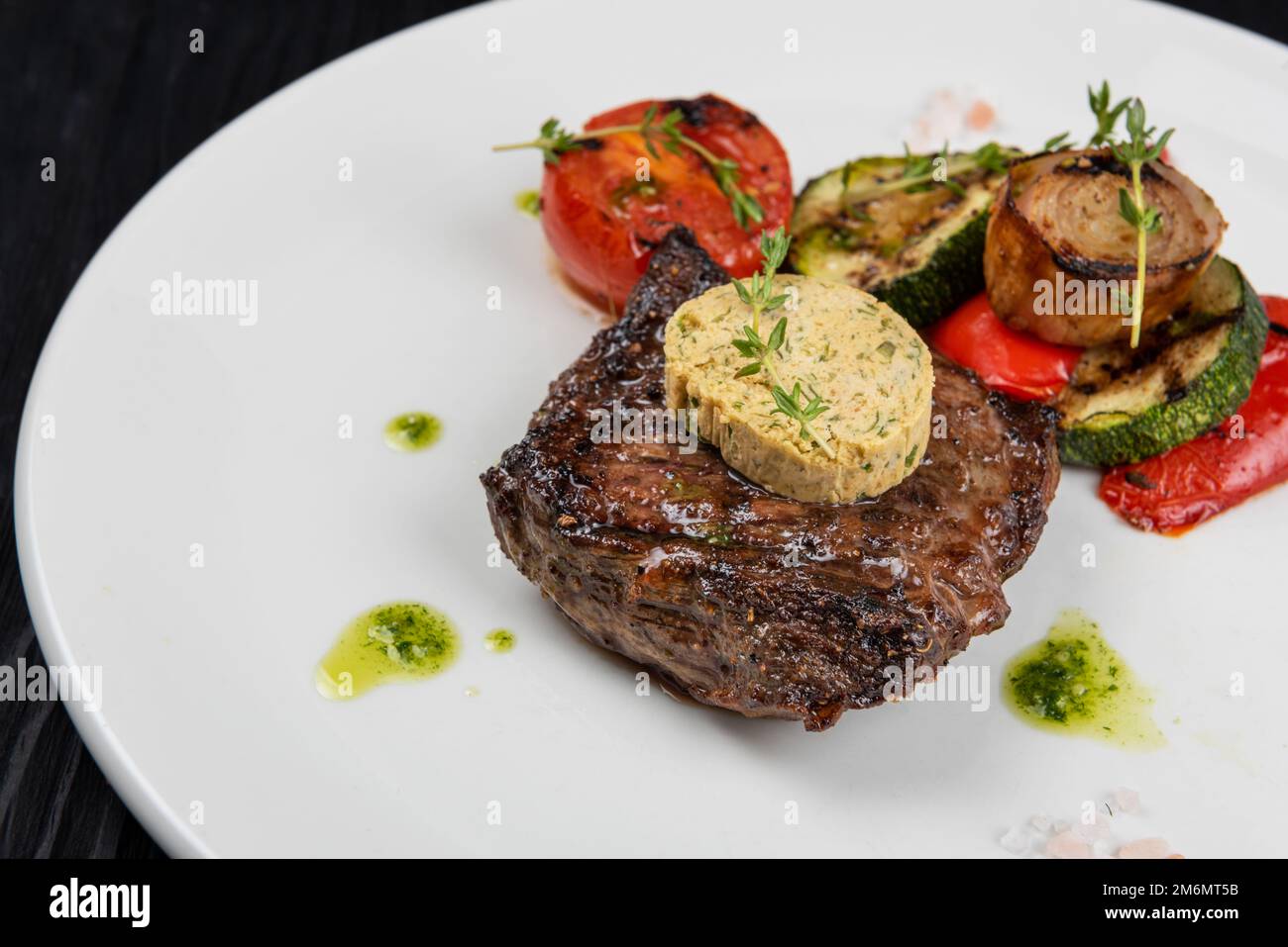 Grilled black angus steak Stock Photo - Alamy