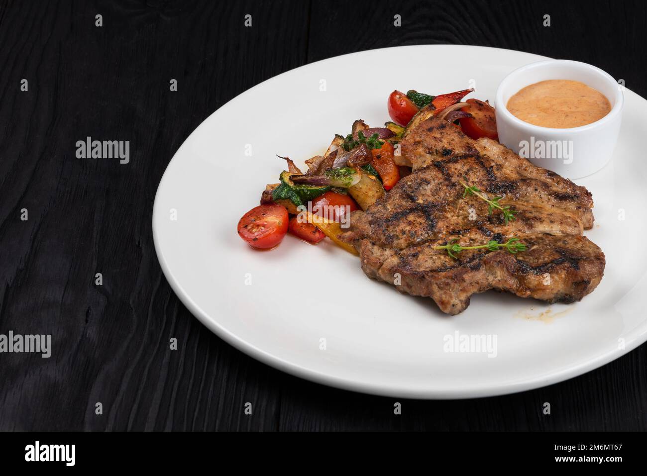 Grilled pork meat steak Stock Photo - Alamy