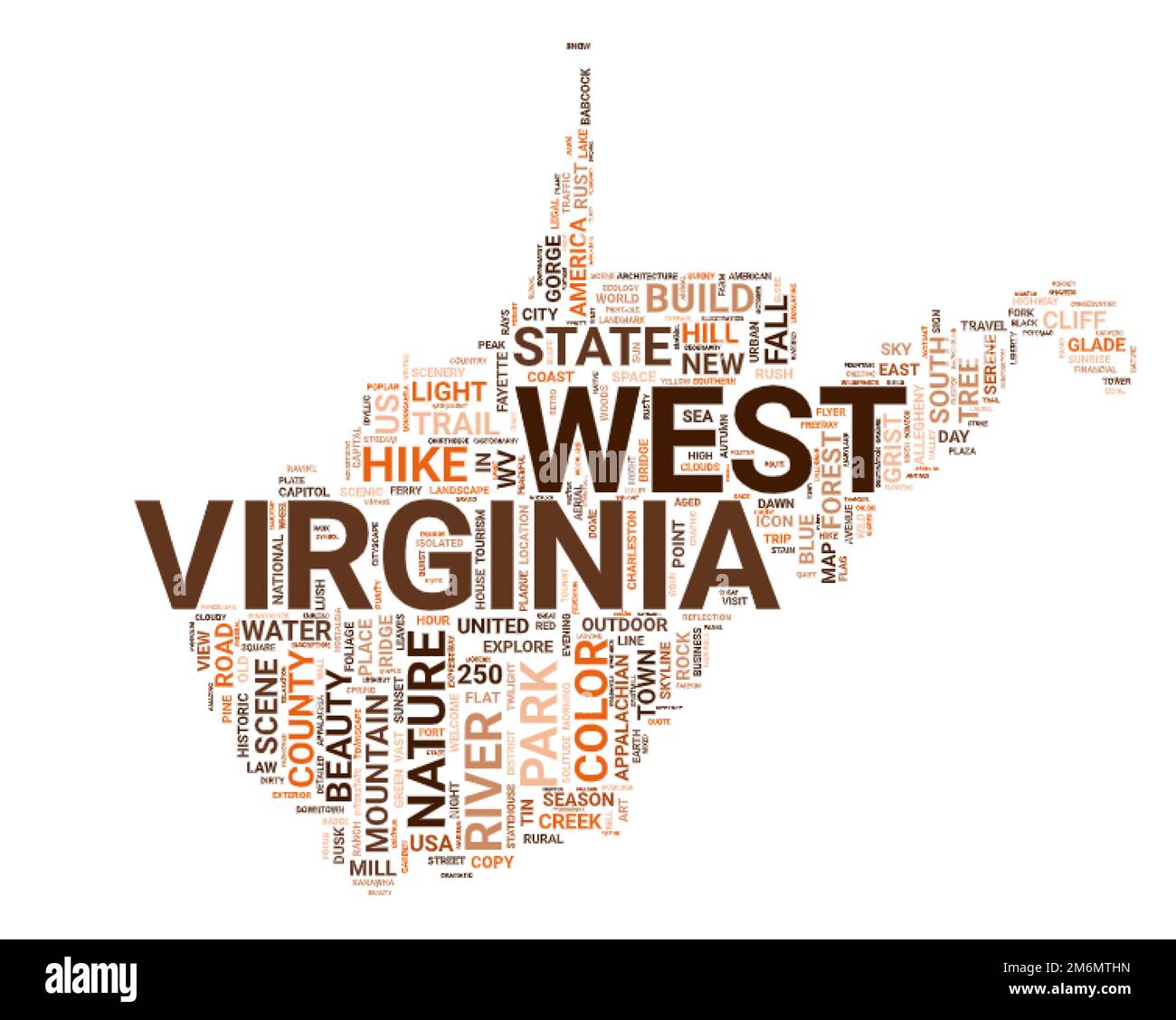 West virginia word cloud concept on white background Stock Photo - Alamy