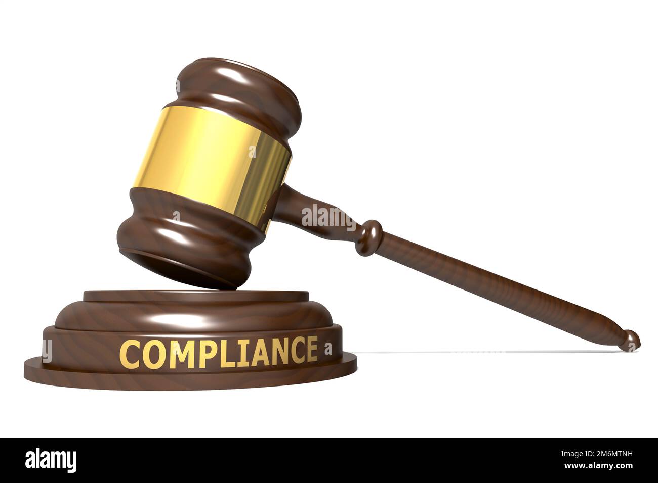 Wooden judge gavel with compliance word Stock Photo - Alamy