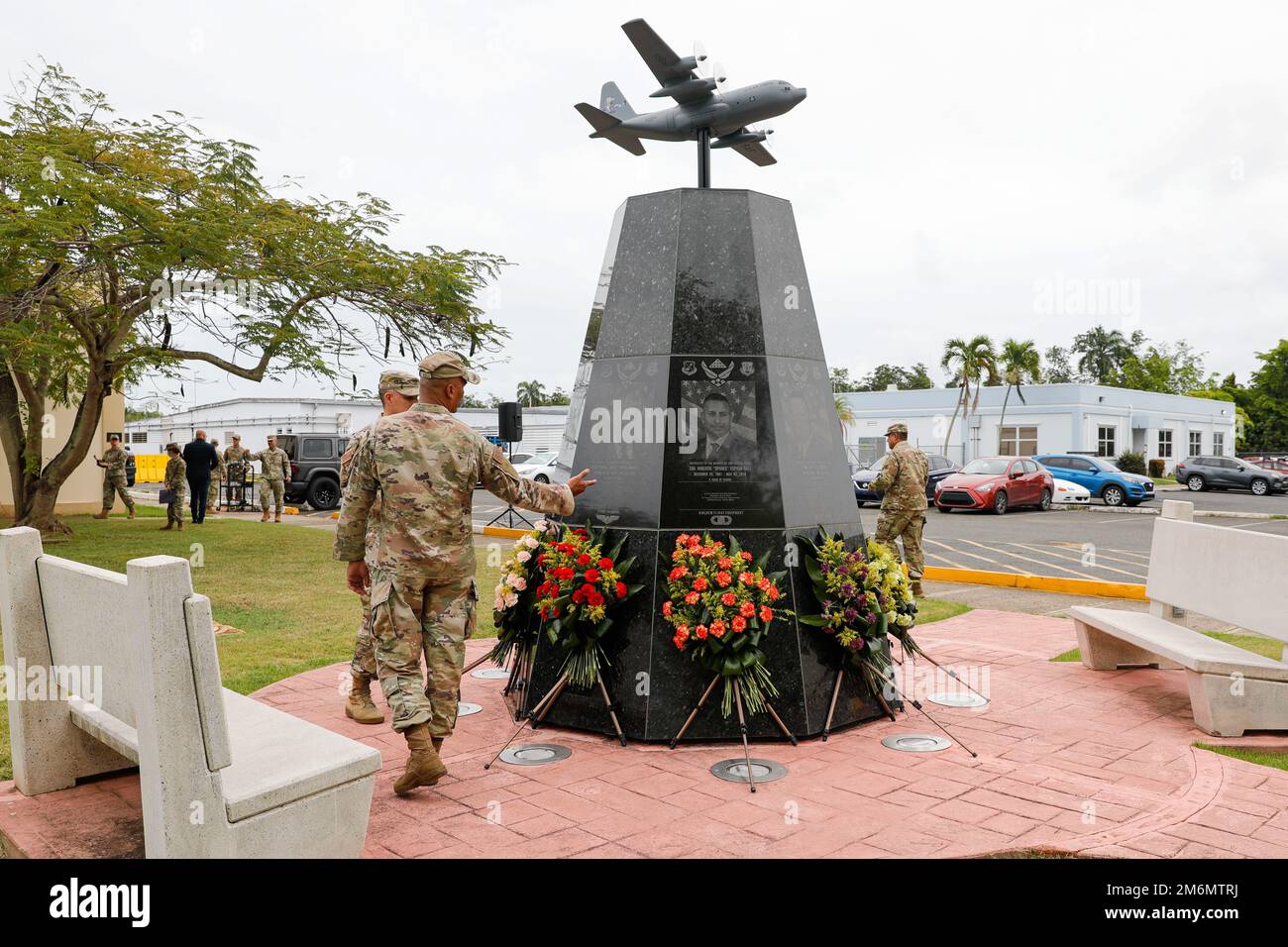 U.S. Airmen with the 156th Wing, Puerto Rico Air National Guard, honor ...