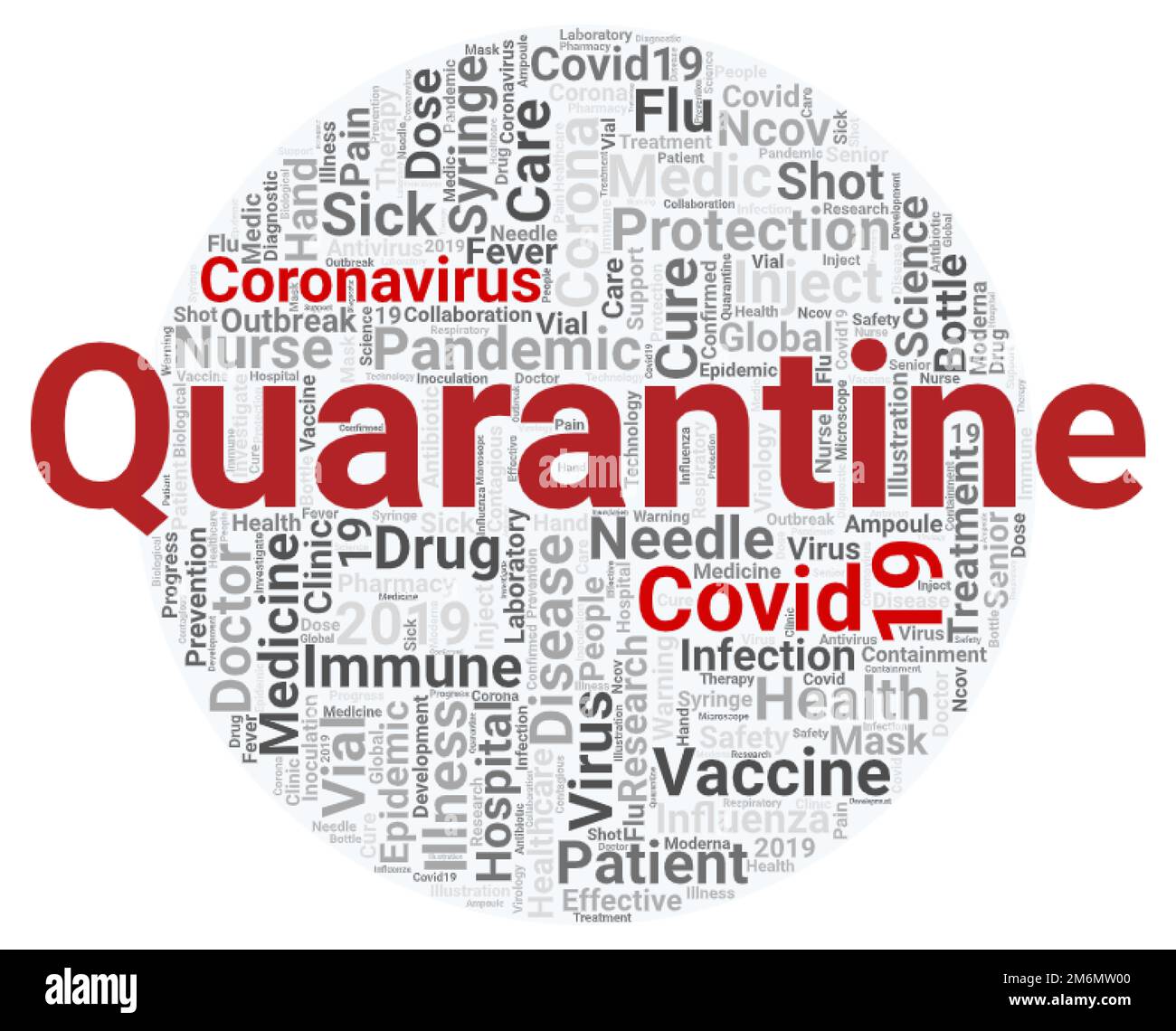 Quarantine word cloud concept on white background Stock Photo - Alamy