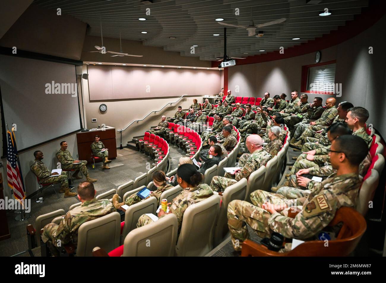Airman from the 155th Air Refueling Wing listen to different subjects ...