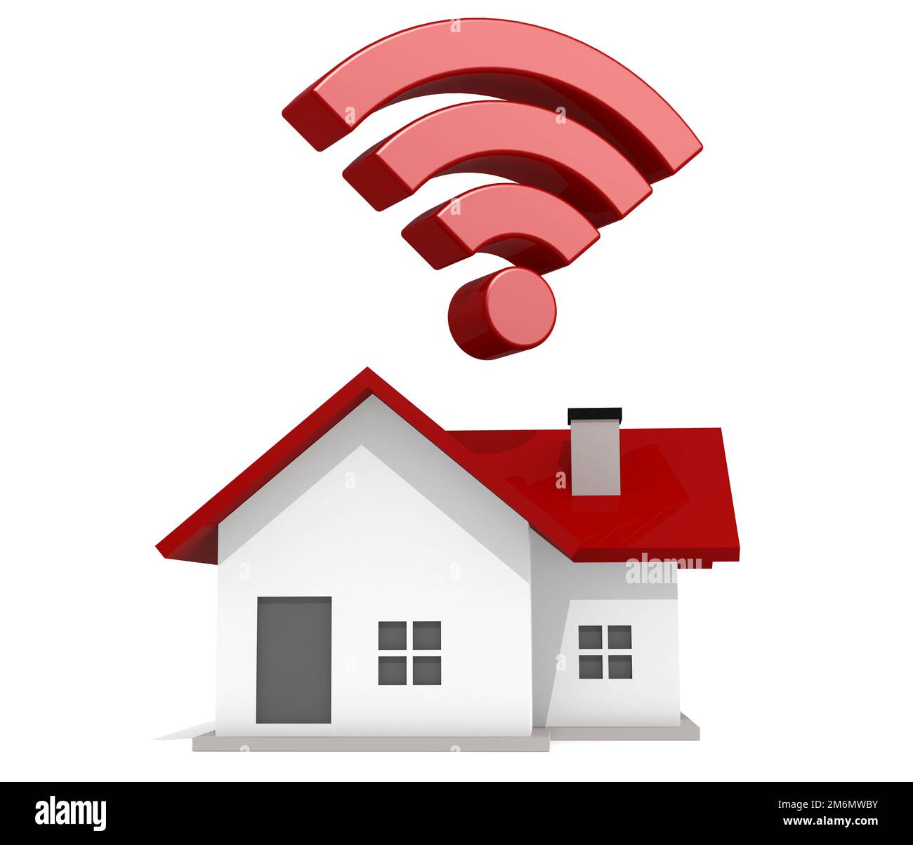 House with WIFI signal isolated with white background Stock Photo - Alamy