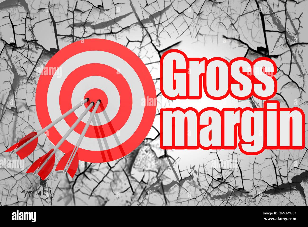 Gross margin word with red arrow and board Stock Photo - Alamy