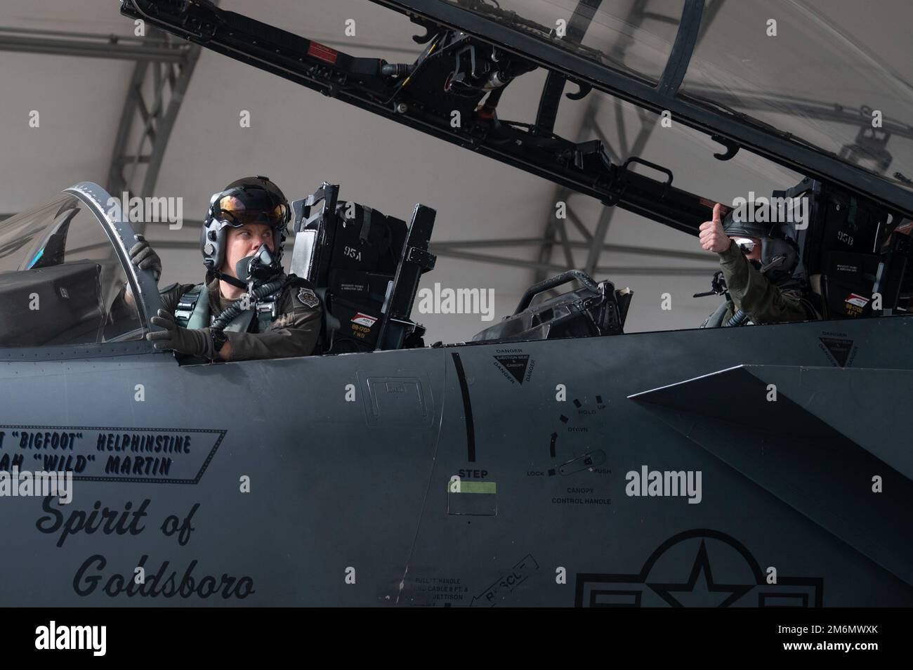Col. Kurt Helphinstine, 4th Fighter Wing commander, and SrA Garret Ford ...