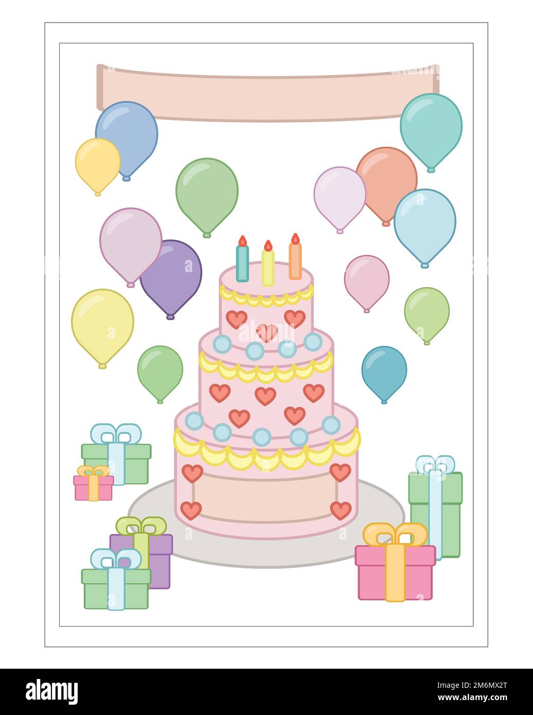 Birthday balloons cake Stock Vector Images - Alamy