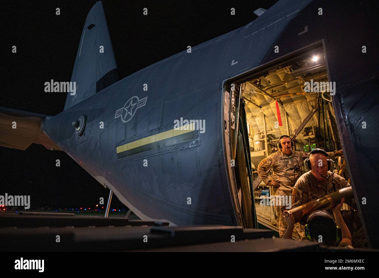 U.S. Air Force Staff Sgt. Caleb Campbell, an aerial gunner with the ...