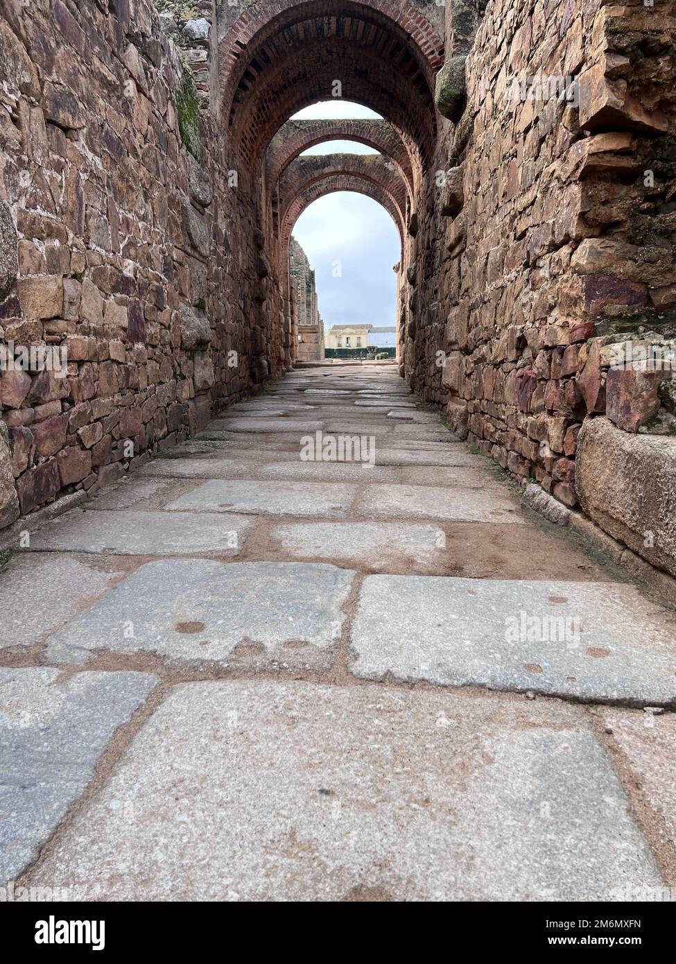 Access to the Roman amphitheater of Merida Stock Photo - Alamy