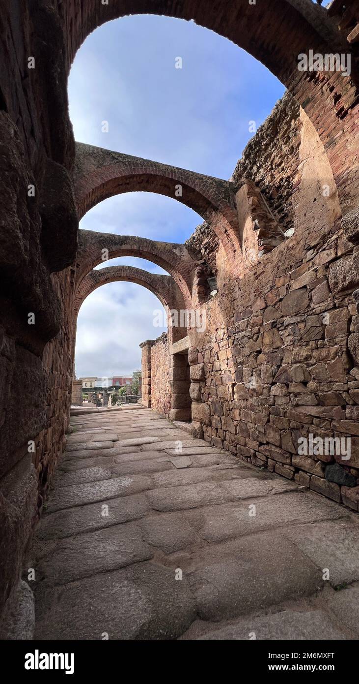 Access to the Roman amphitheater of Merida Stock Photo - Alamy