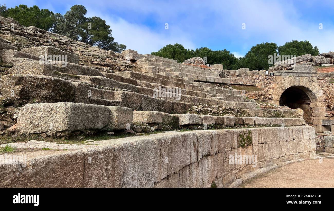 Access to the Roman amphitheater of Merida Stock Photo - Alamy