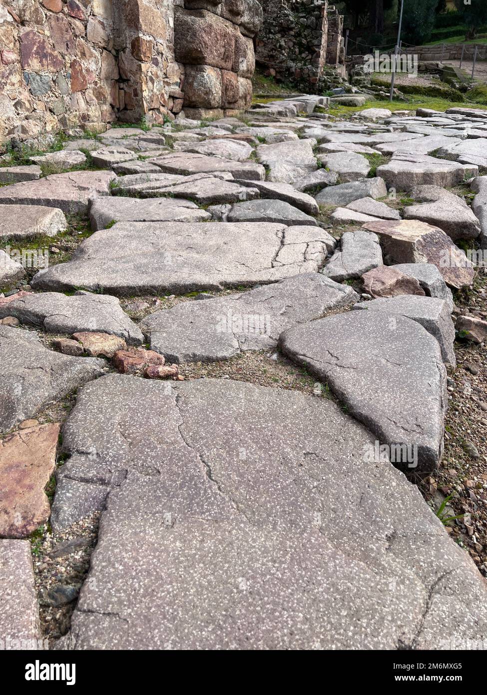 stones belonging to a roman road Stock Photo - Alamy
