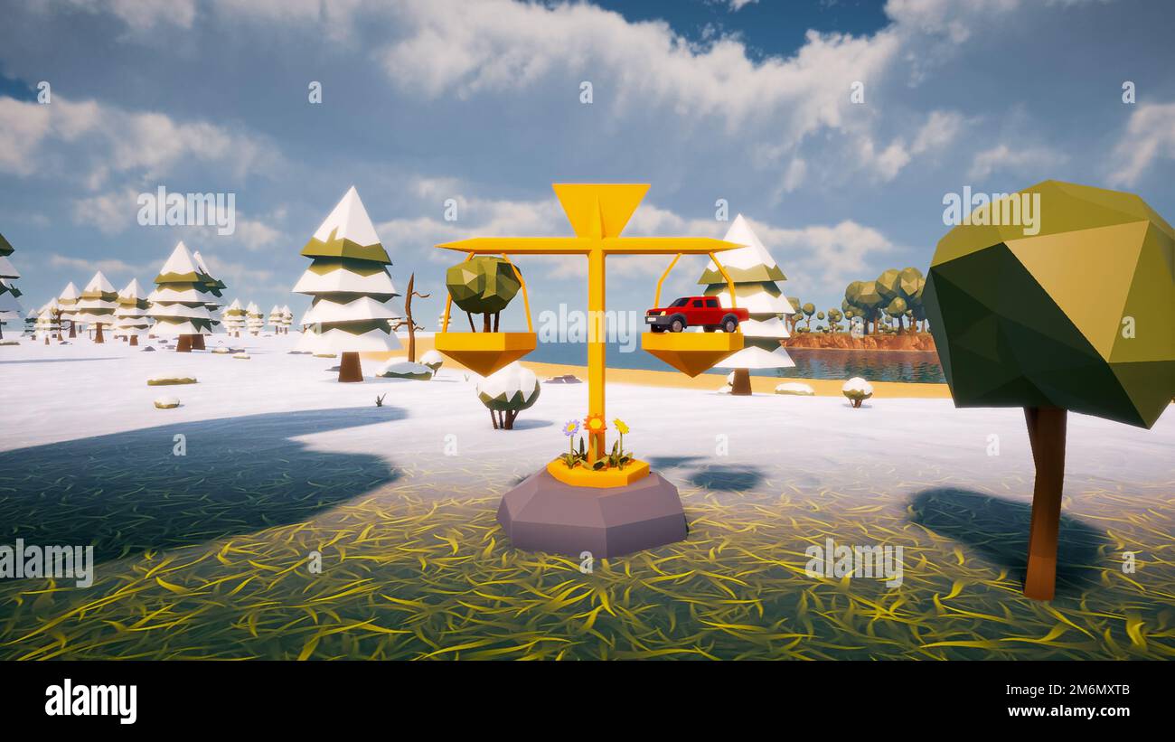 3D Render Polygon Background to ecology and sustainable development ...