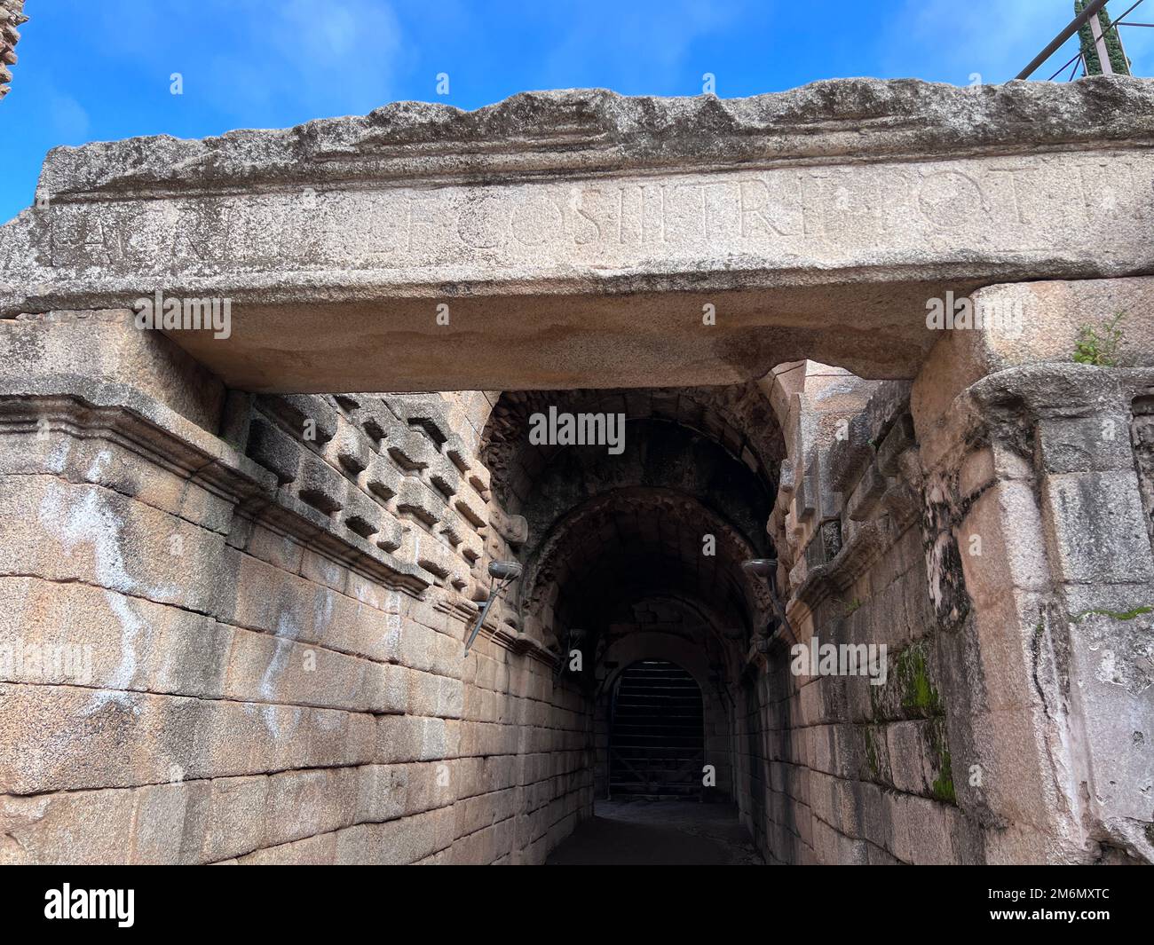 Access to the Roman amphitheater of Merida Stock Photo - Alamy
