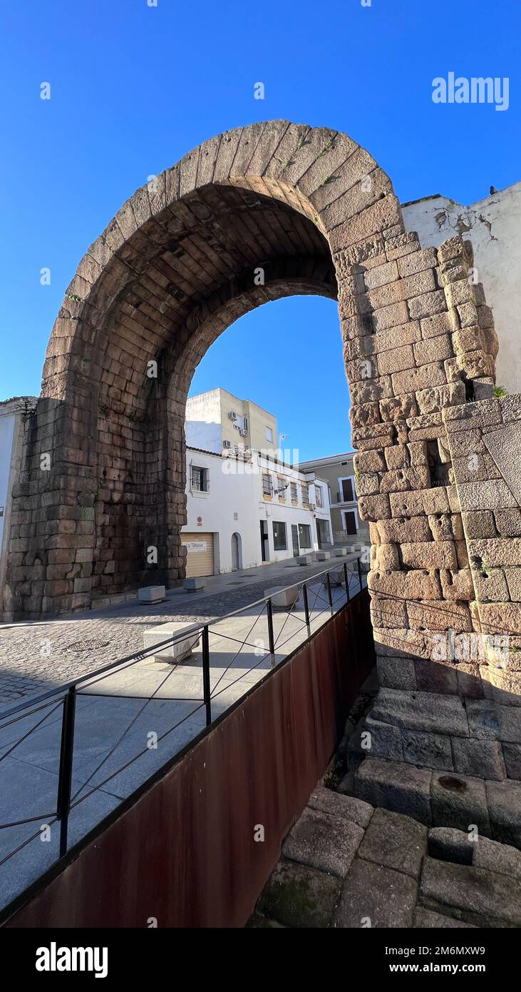 Arch of Trajan in Mérida (Spain) is a Roman monumental arch Stock Photo ...