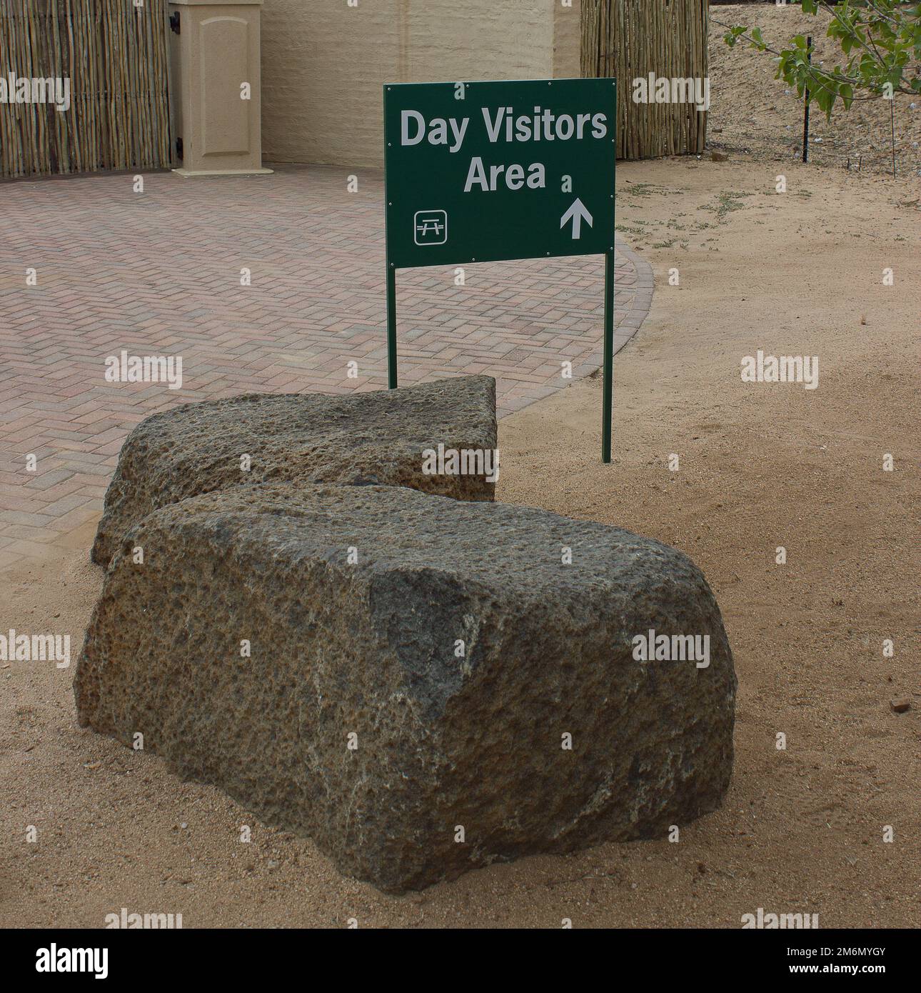 square sign showing in white letters on green background way to day ...