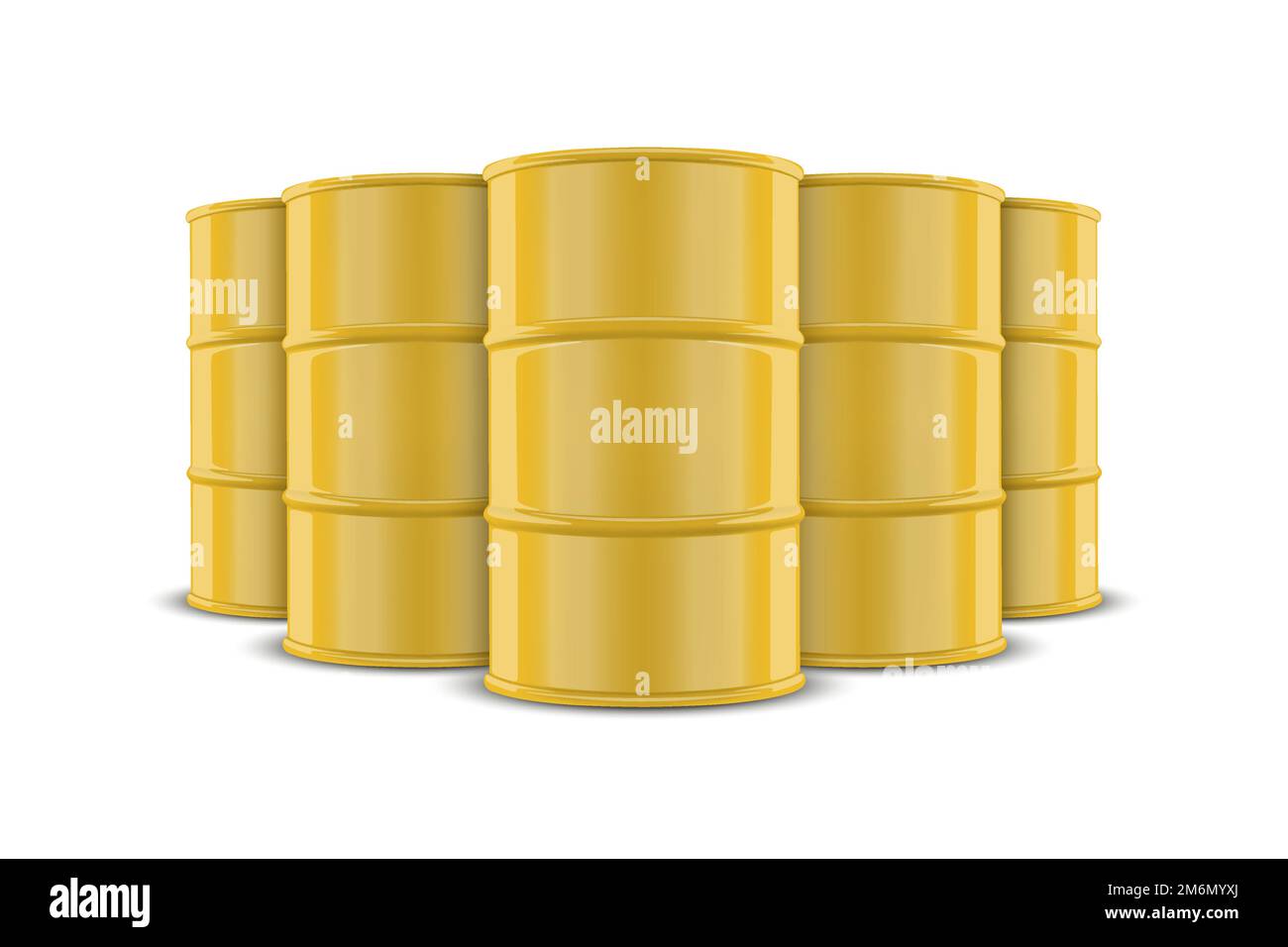 Vector 3d Realistic Five Yellow Barrels, Hazard Liquid. Caution Barrel ... Vector 3d Realistic Five Yellow Barrels, Hazard Liquid. Caution Barrel ...