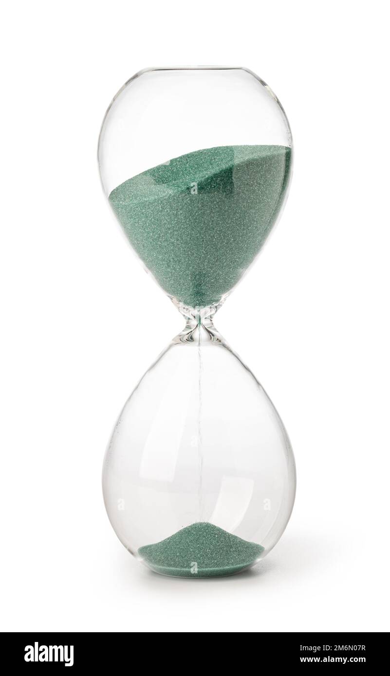 Hourglasses with green sand Stock Photo - Alamy