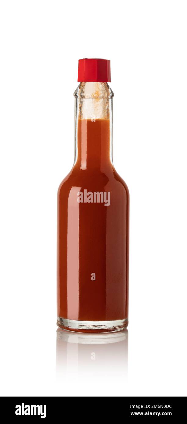 Bottle of spicy on a white Stock Photo - Alamy