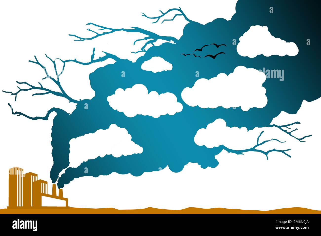 Factory polluted sky with carbon dioxide and smoke Stock Photo - Alamy