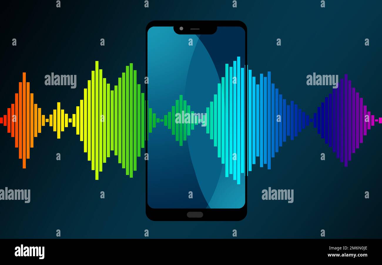 Colorful sound waves on white background Stock Photo - Alamy