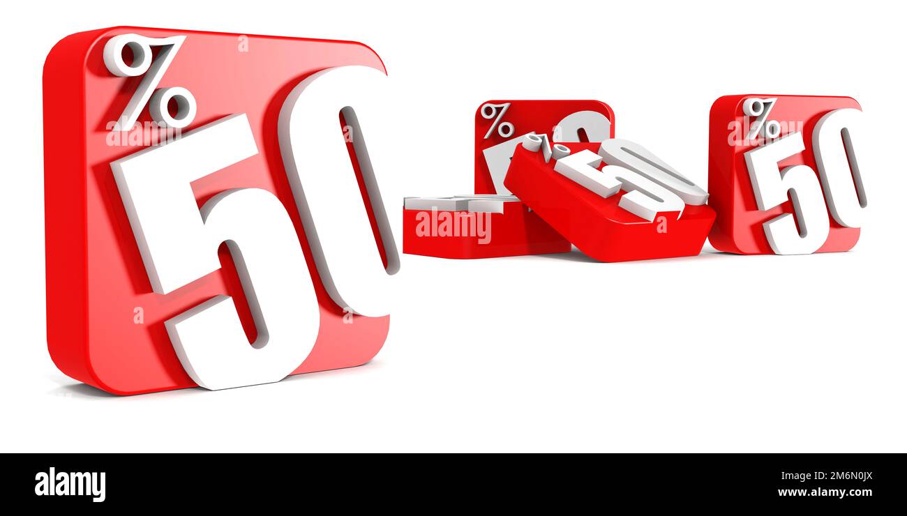 50 percent discount block isolated Stock Photo - Alamy