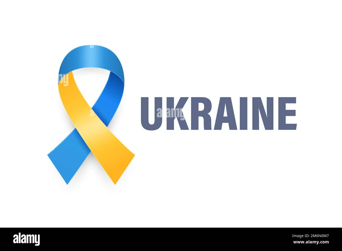 Ukraine Symbol. Anti War Symbol of Peace - Blue and Yellow Silk Ribbon ...