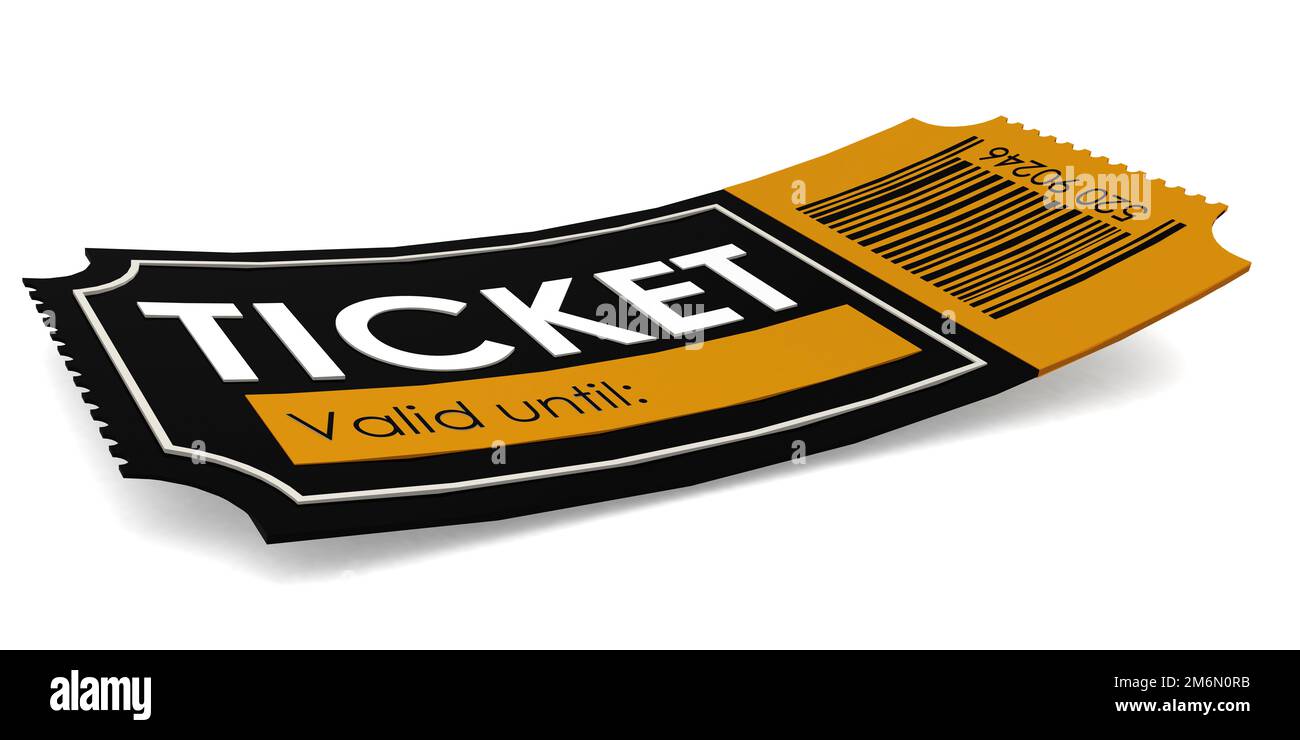 Retro ticket isolated on white Stock Photo - Alamy