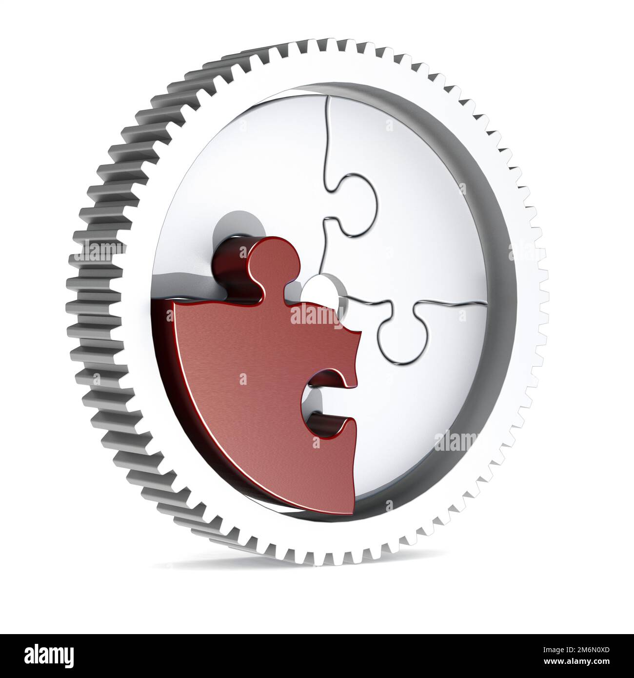 Metal gear puzzle isolated. Business creativity concept Stock Photo - Alamy