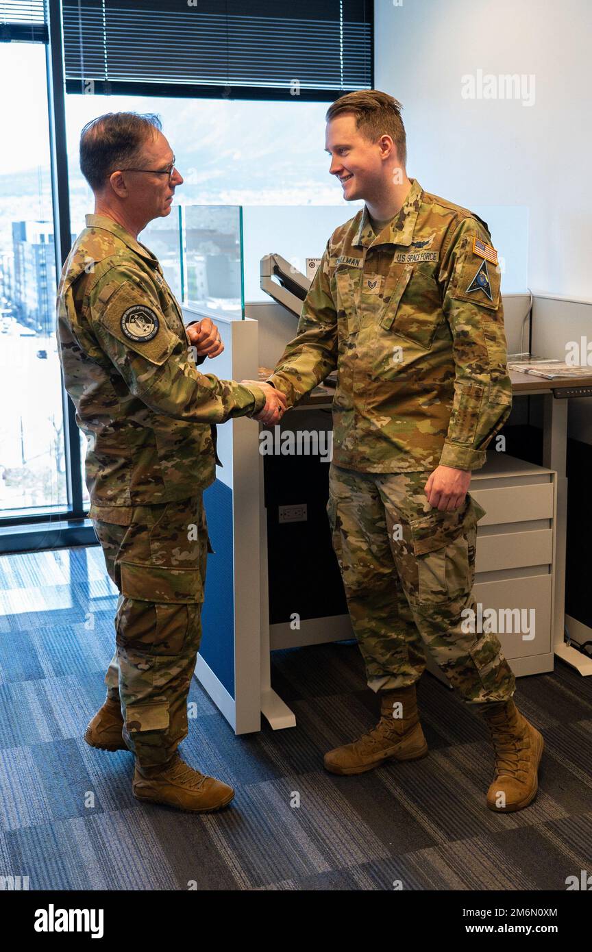Chief Master Sergeant of the Space Force Roger A. Towberman coins a ...