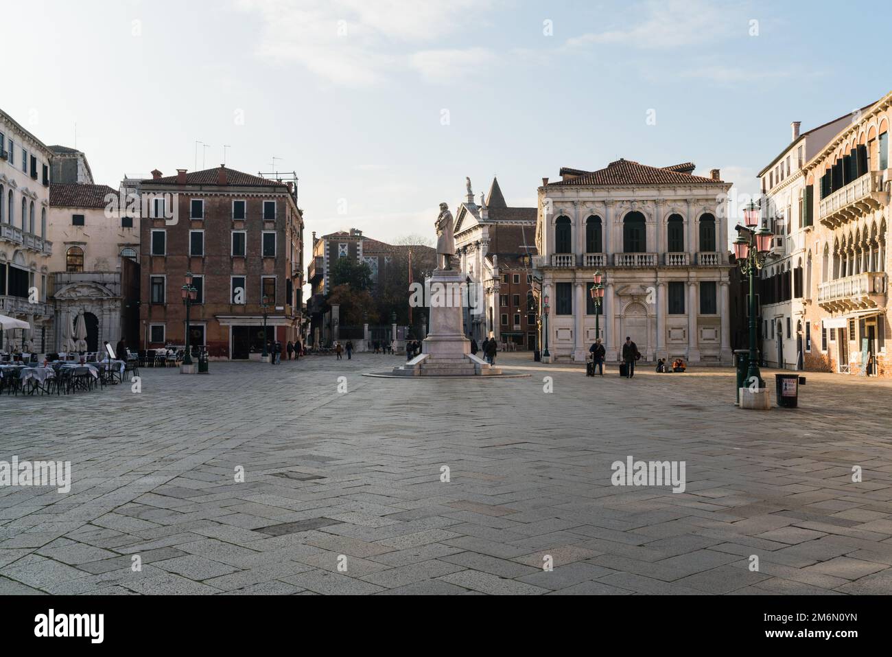 Open square space and typical architecture in Venice, Italy Stock Photo ...