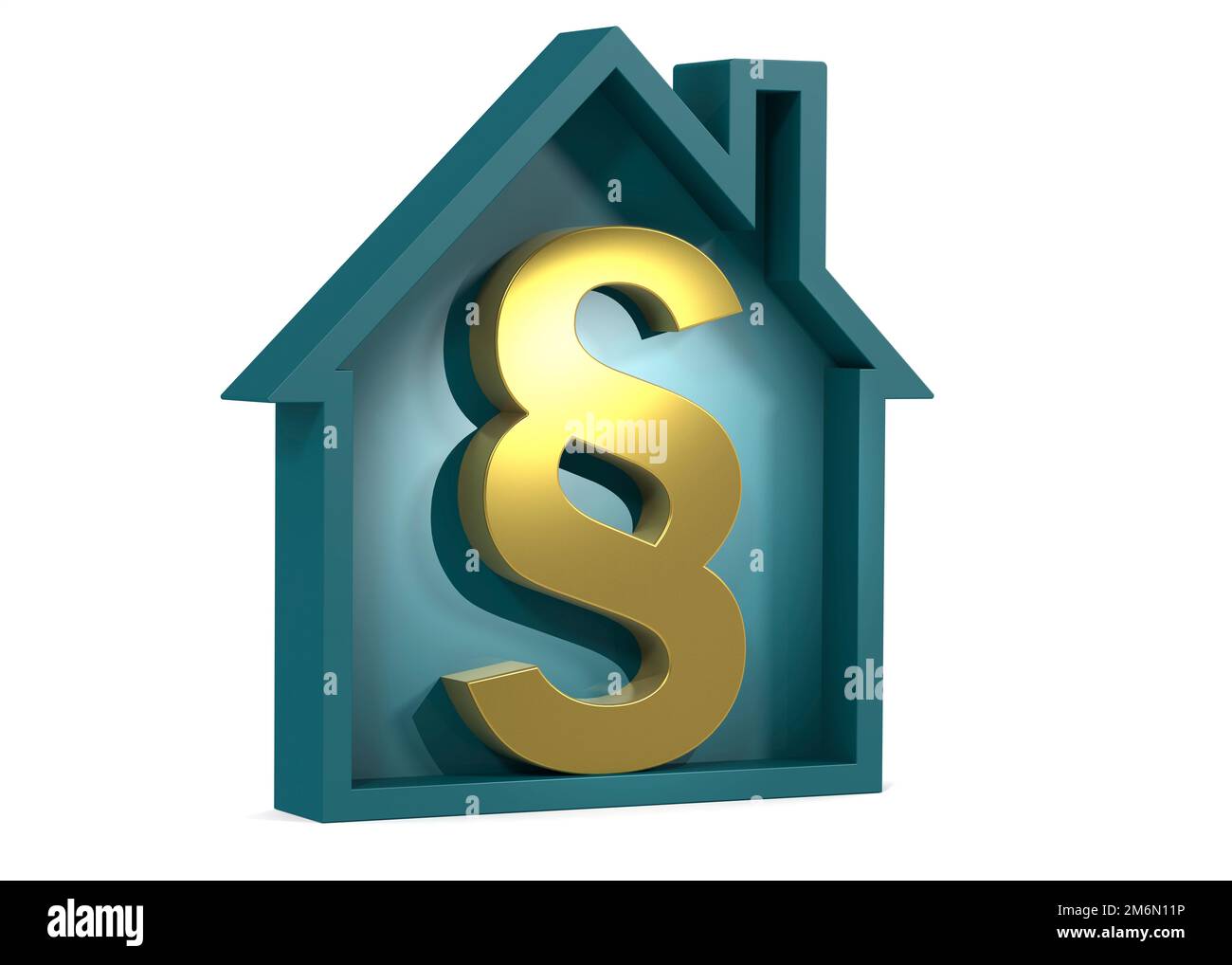 Blue house with section sign Stock Photo - Alamy