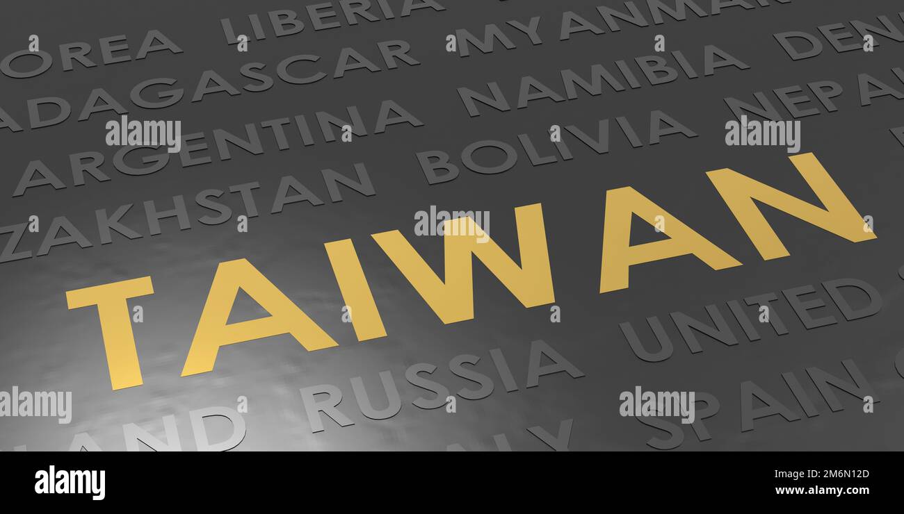 Taiwan country name among the others Stock Photo - Alamy