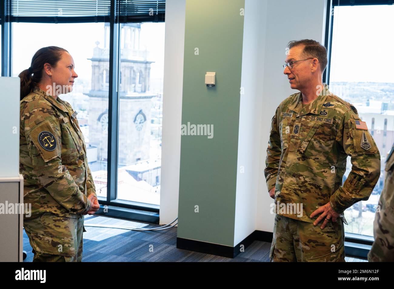 Chief Master Sergeant of the Space Force Roger A. Towberman speaks with ...