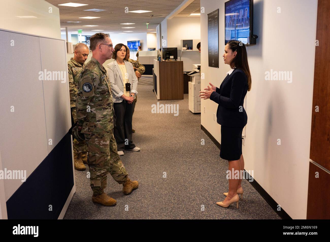 Chief Master Sergeant of the Space Force Roger A. Towberman is briefed ...