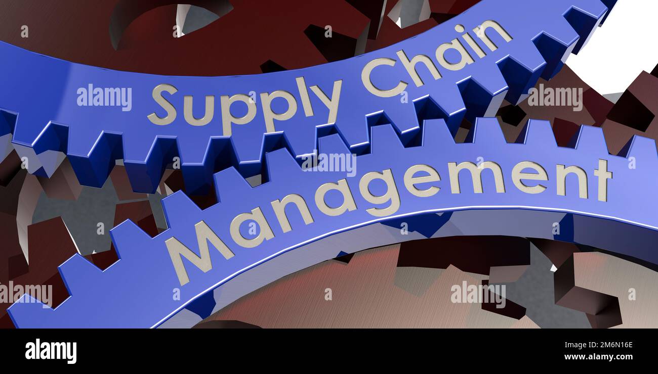Supply chain Management word on gears Stock Photo - Alamy