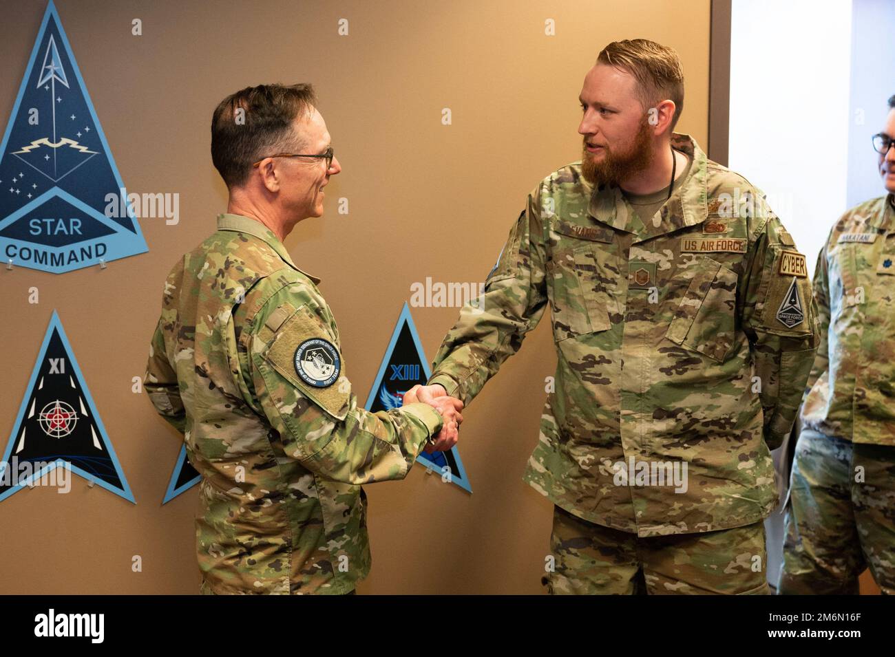 Chief Master Sergeant of the Space Force Roger A. Towberman coins an ...