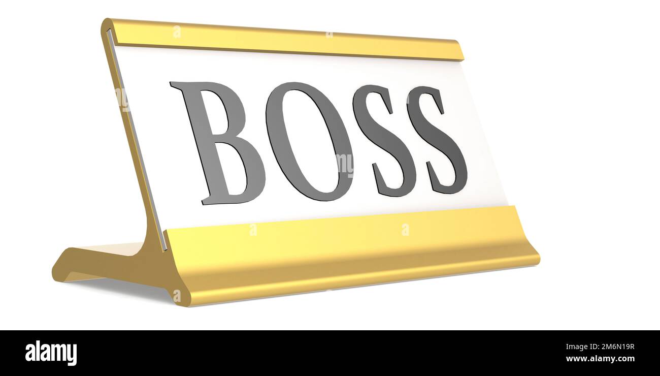 Boss banner isolated on white background Stock Photo - Alamy