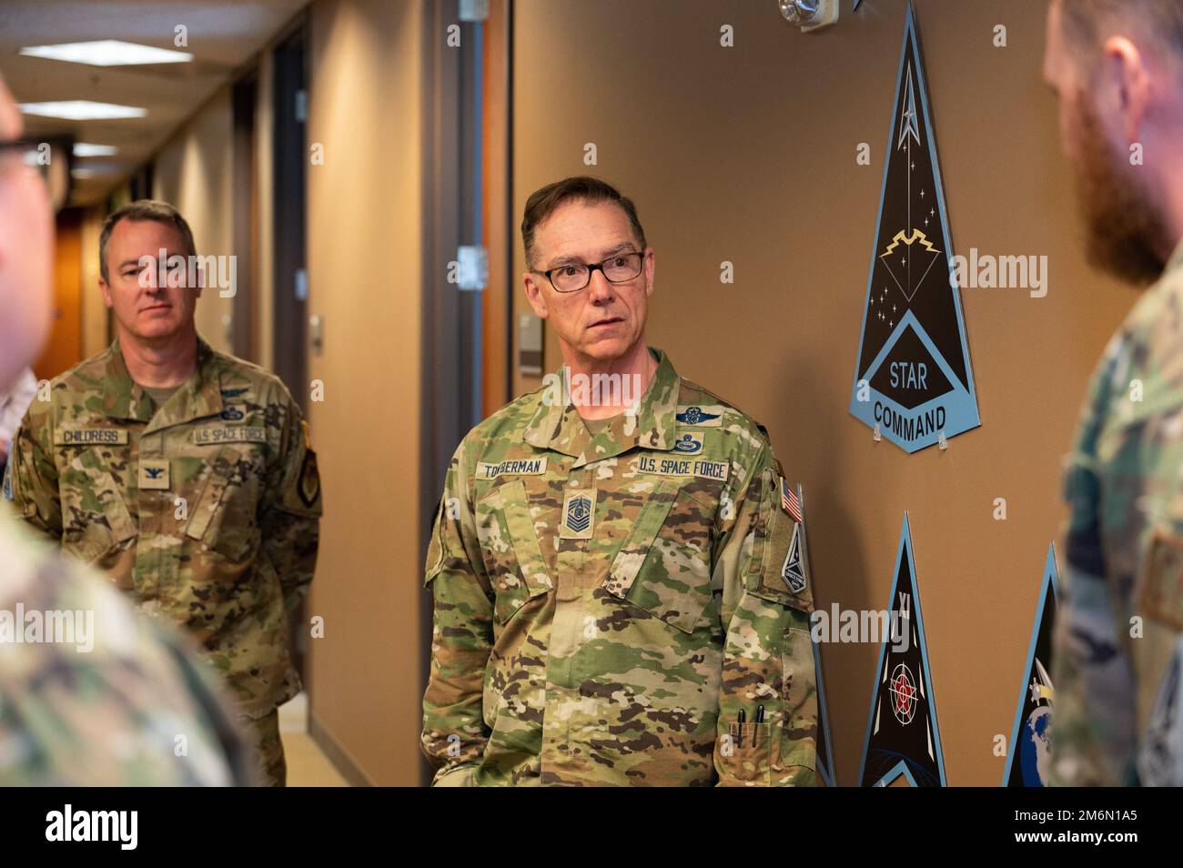 Chief Master Sergeant of the Space Force Roger A. Towberman speaks with ...