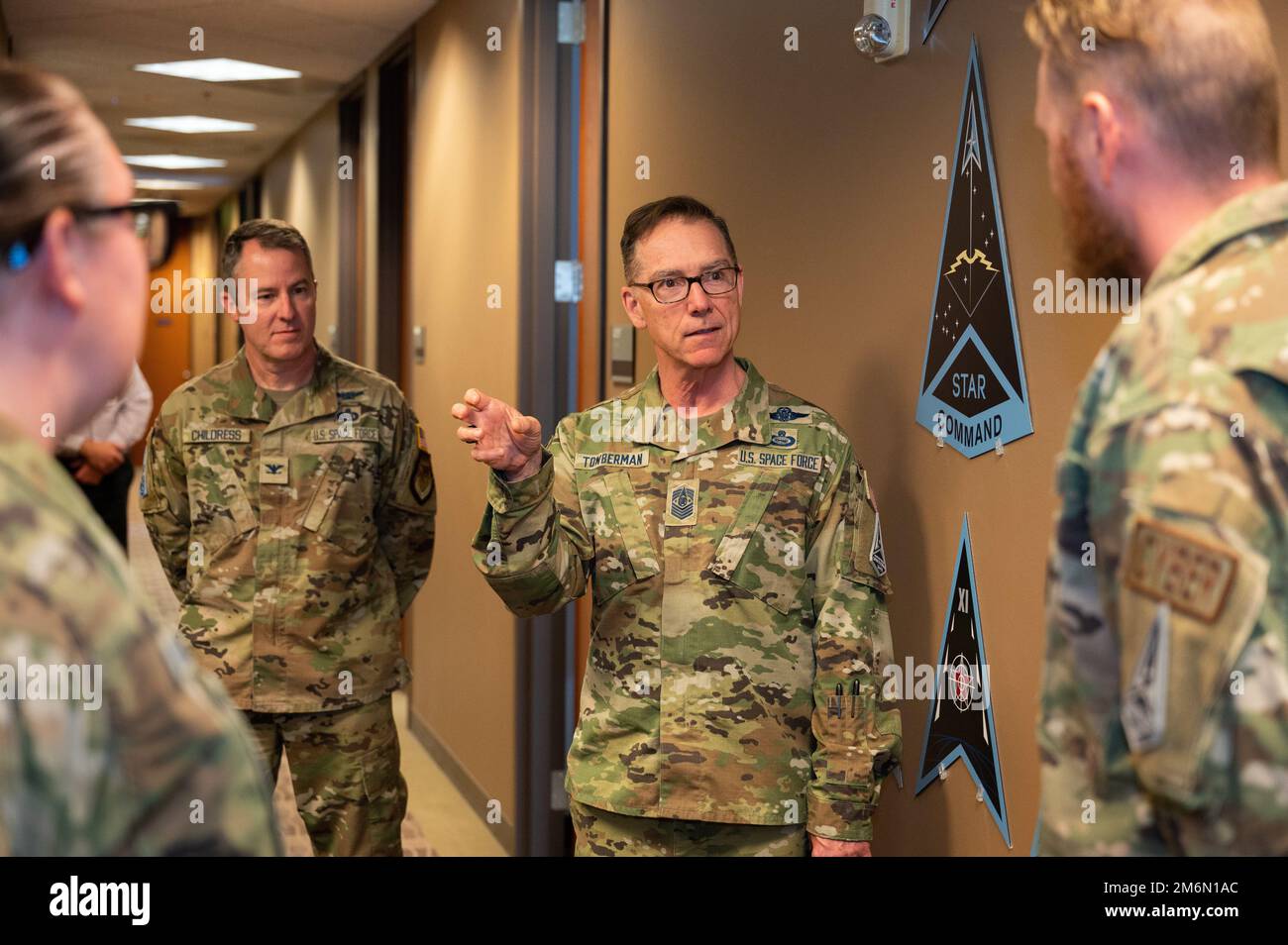 Chief Master Sergeant of the Space Force Roger A. Towberman speaks with ...